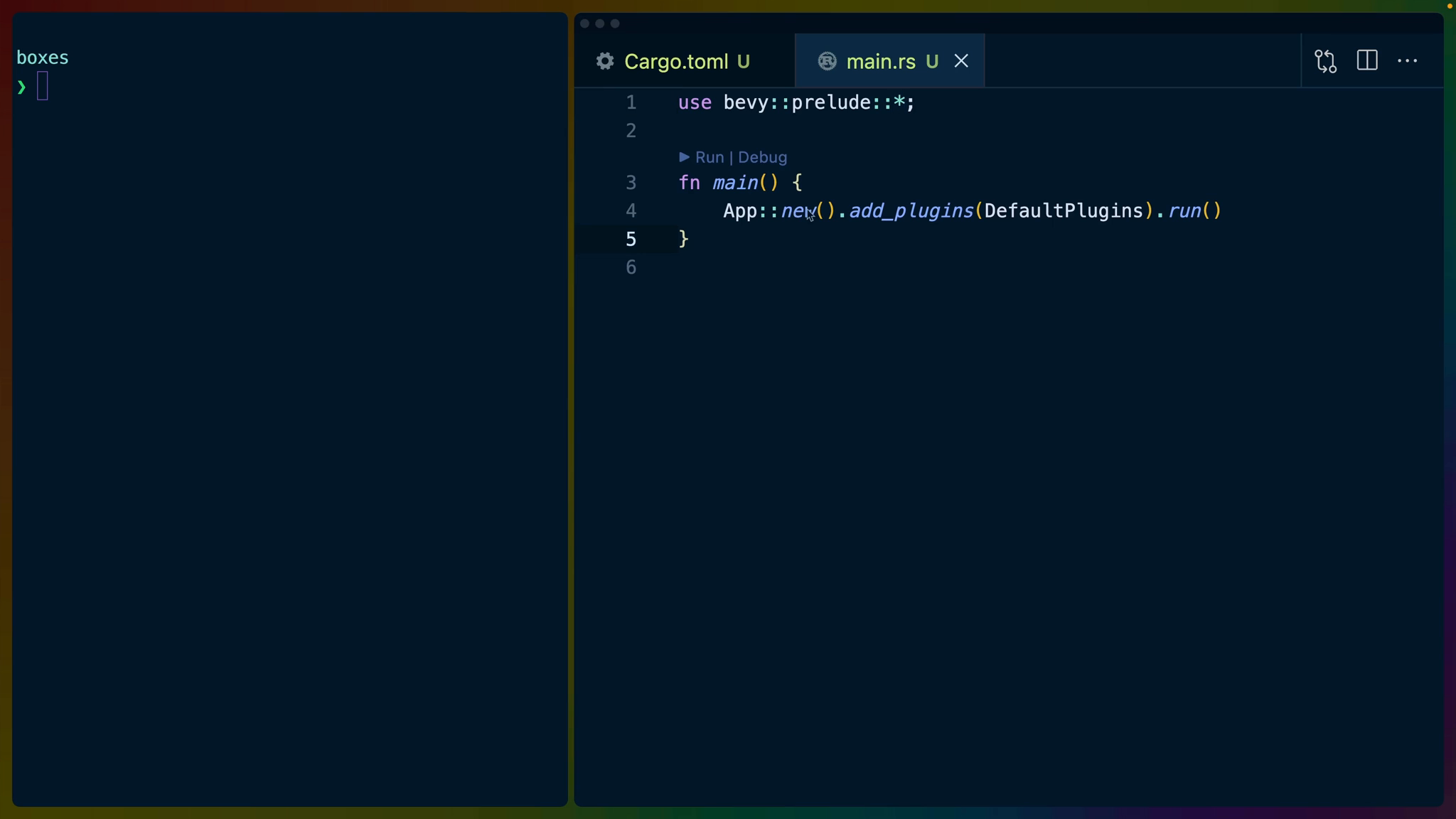 Initializing a new Bevy Project