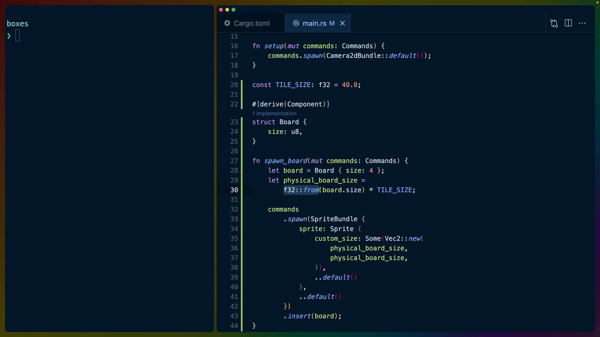 Spawning the 2048 Board