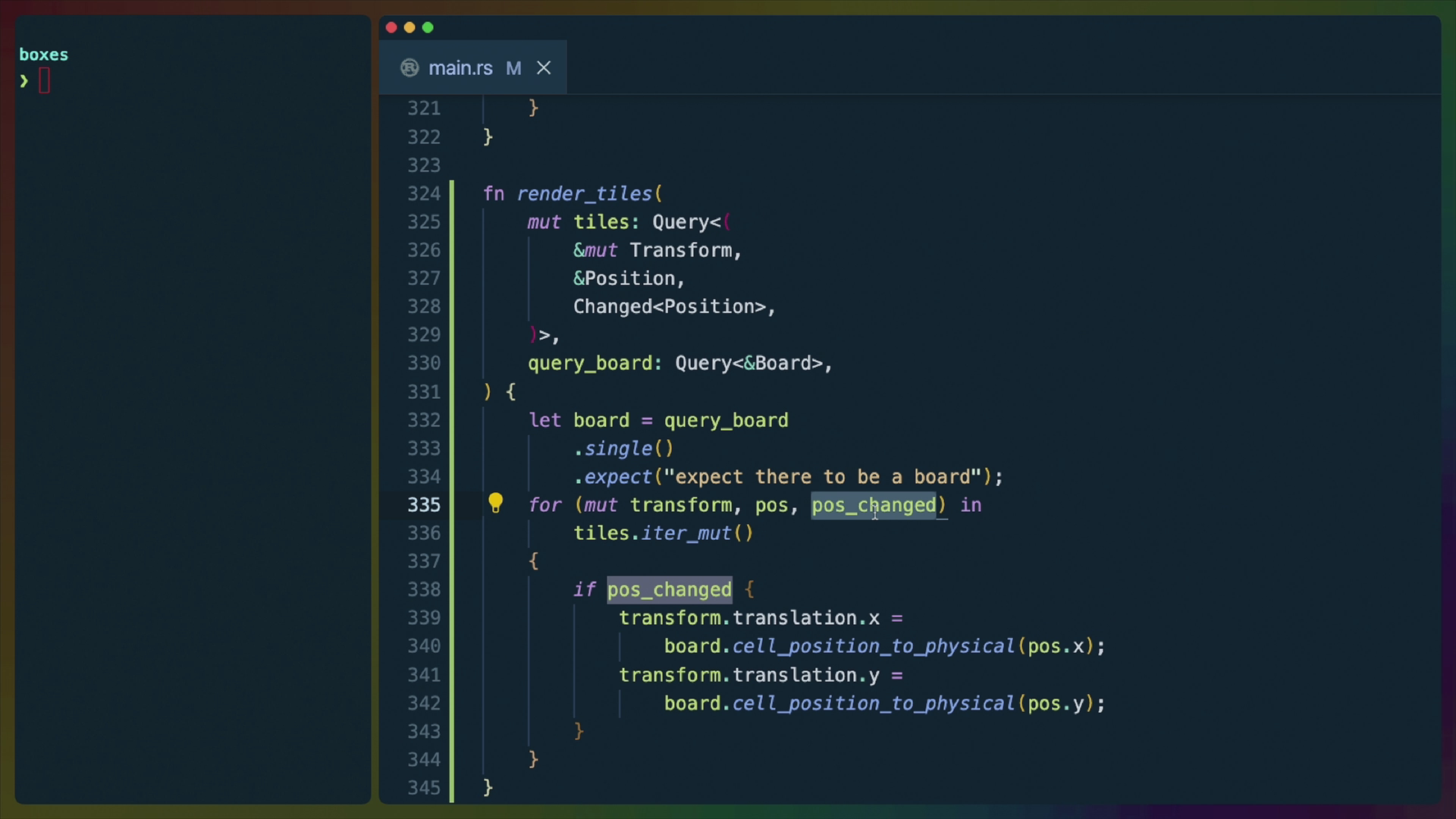 Updating Tile Position on screen using Transforms