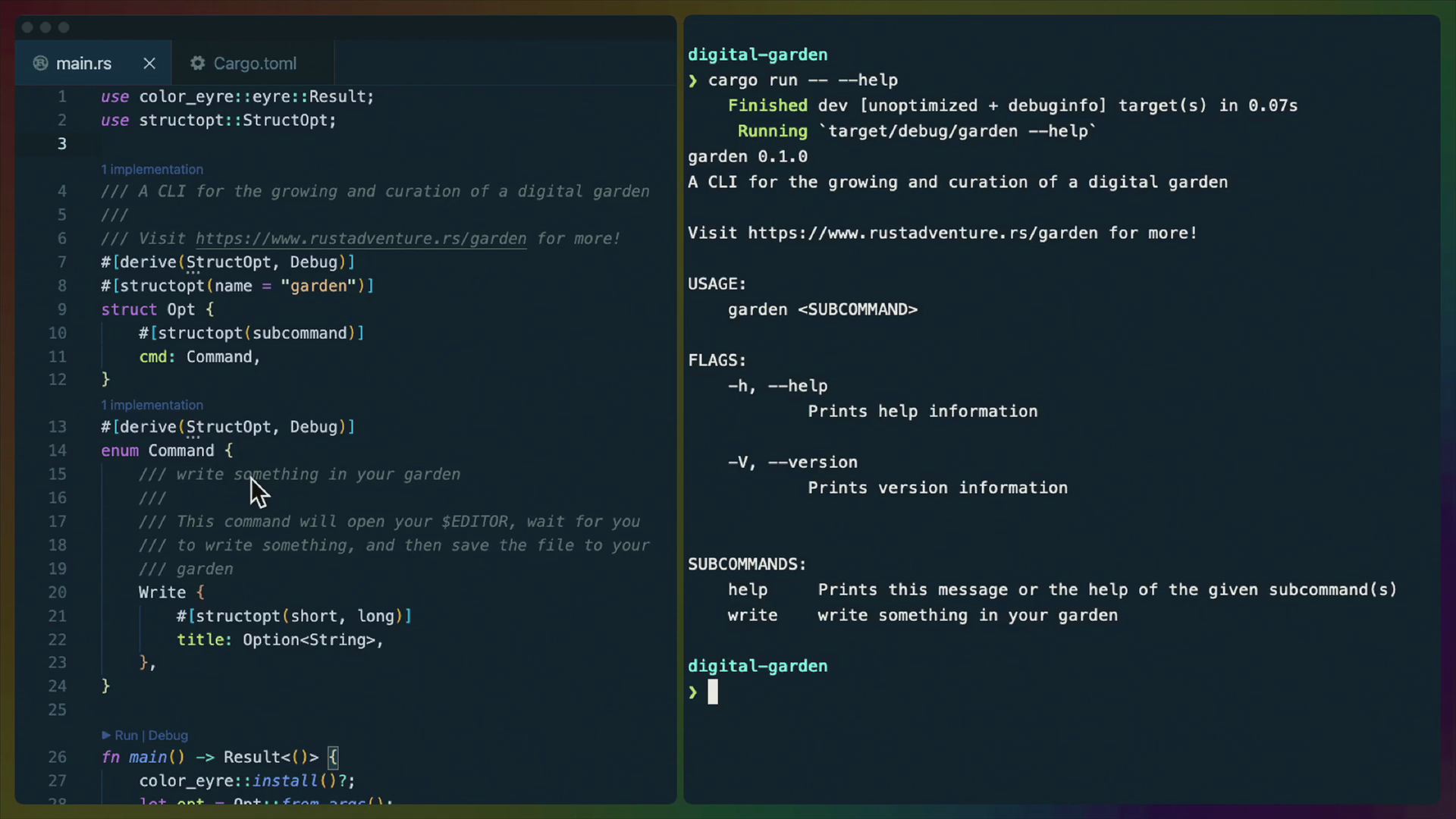 Documenting a StructOpt CLI Documenting a StructOpt CLI
