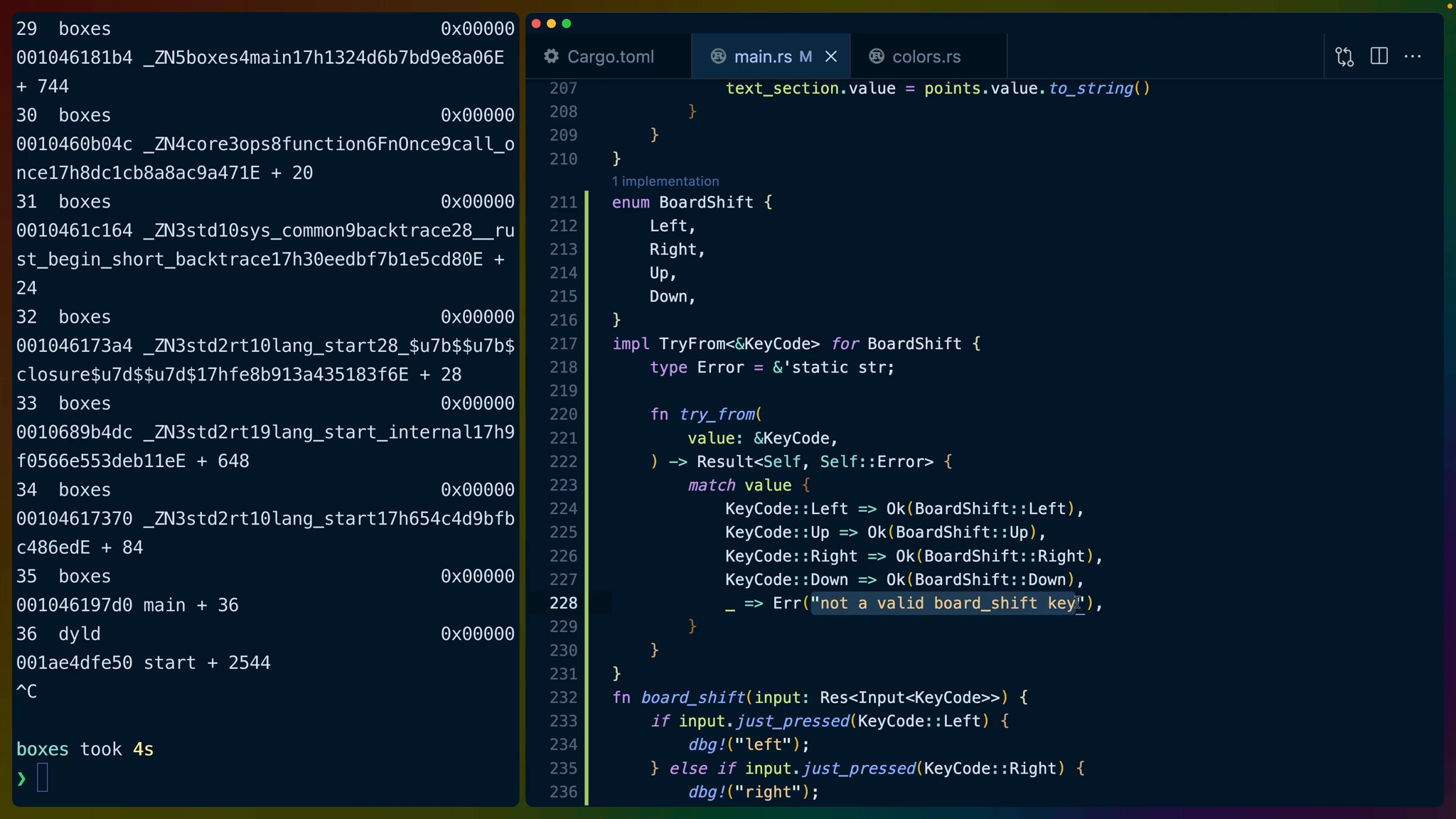 Listening for keyboard input