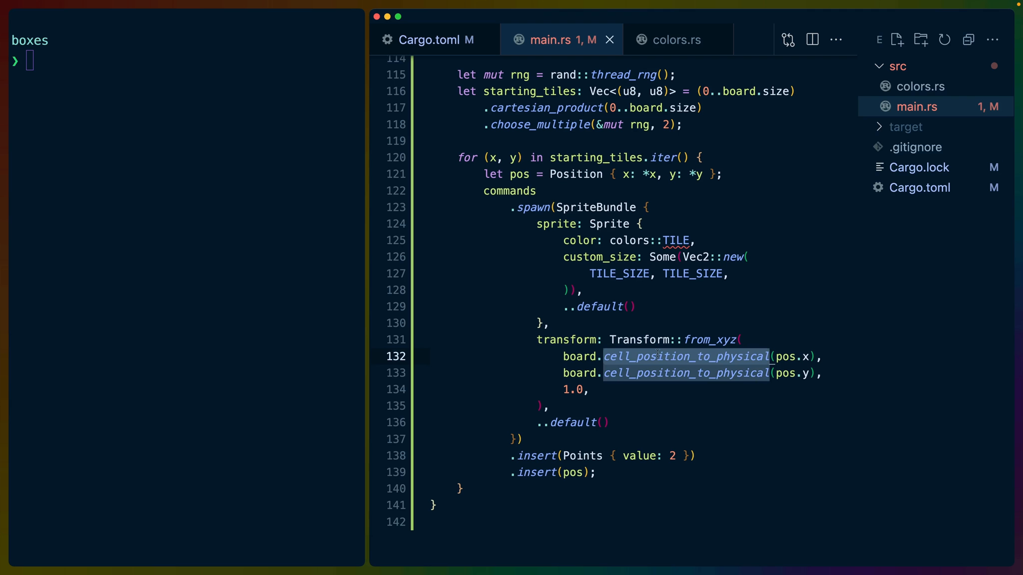 Spawning Tiles with rand to Start the Game